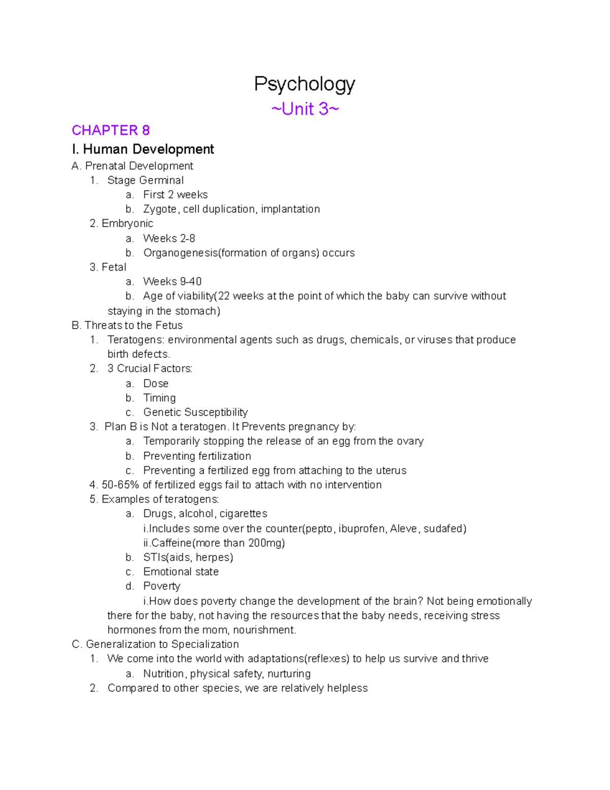 Psych-Unit 3 - Elements of Psychology Unit 3 lecture notes for studying ...