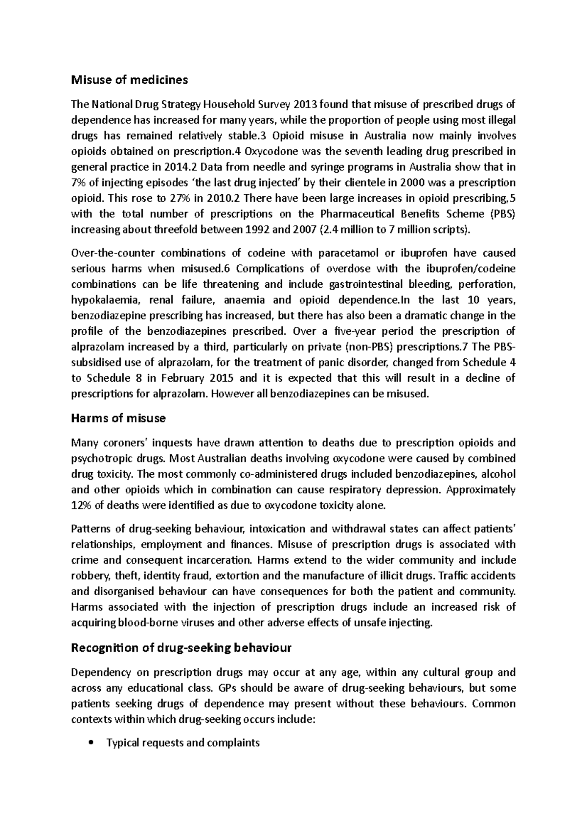 Misuse of medicines - This rose to 27% in 2010 There have been large ...