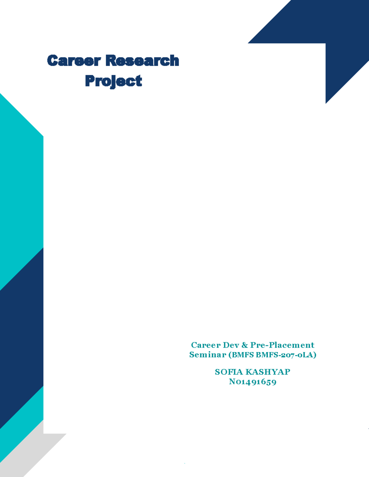 Career Research Project - Career Research Project Date of Submission ...