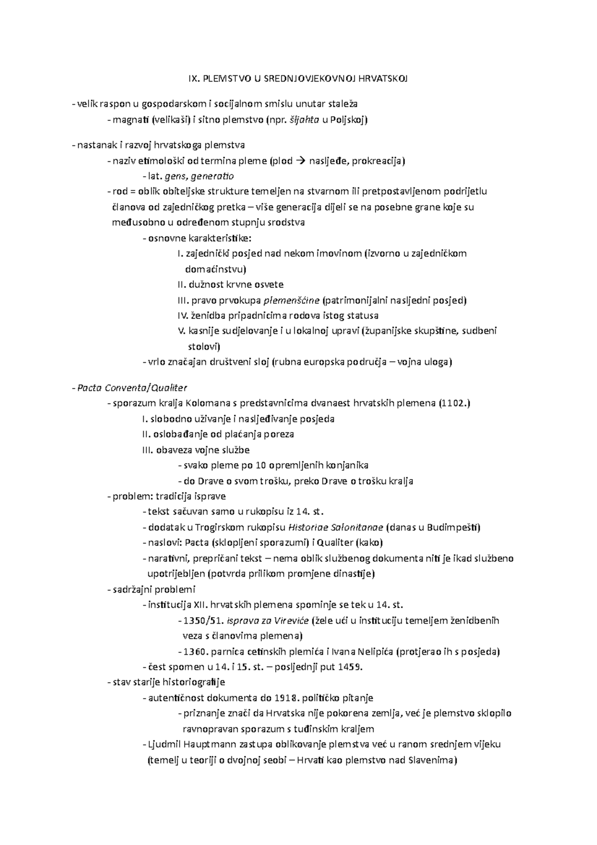 IX. Plemstvo u srednjovjekovnoj Hrvatskoj - IX. PLEMSTVO U ...