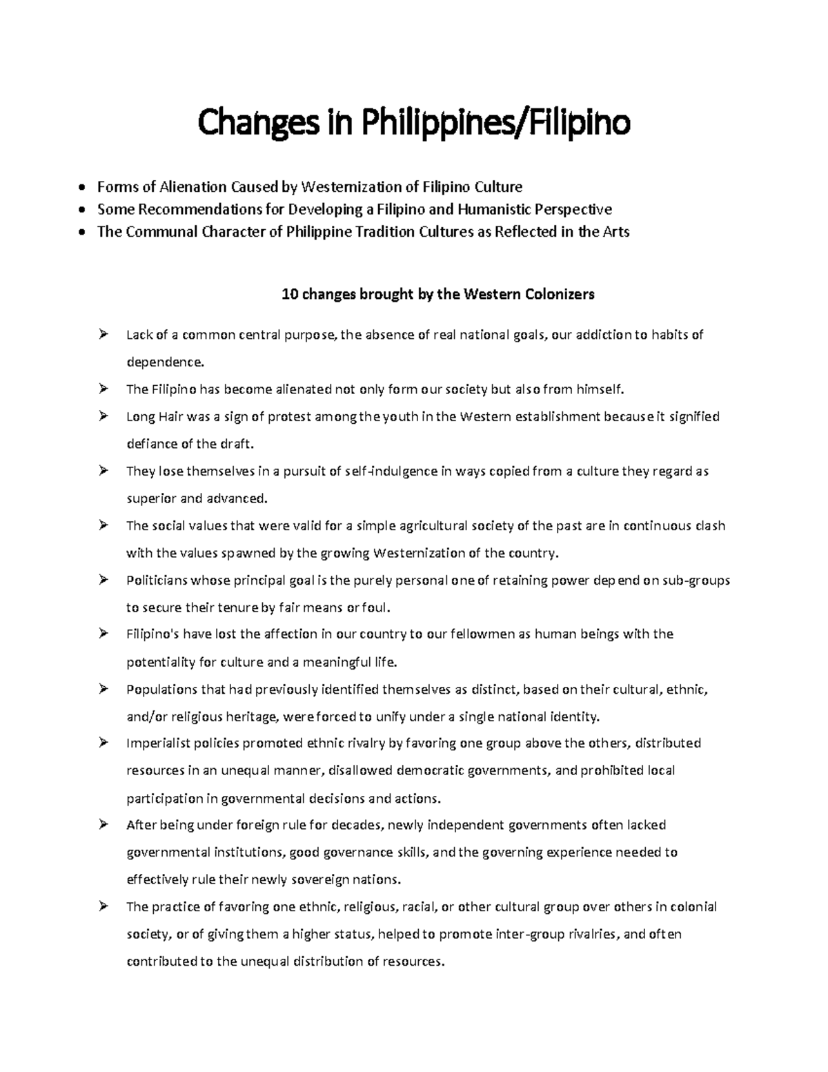Western colonization - Changes in Philippines/Filipino Forms of ...