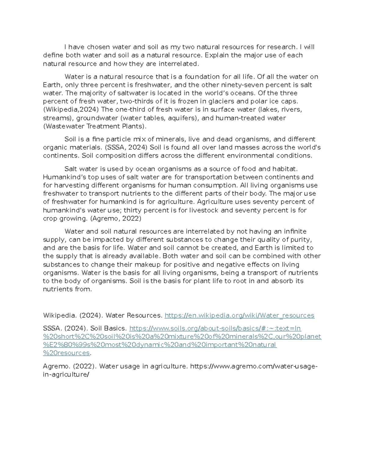 1-2 Presentation 1 - I have chosen water and soil as my two natural ...