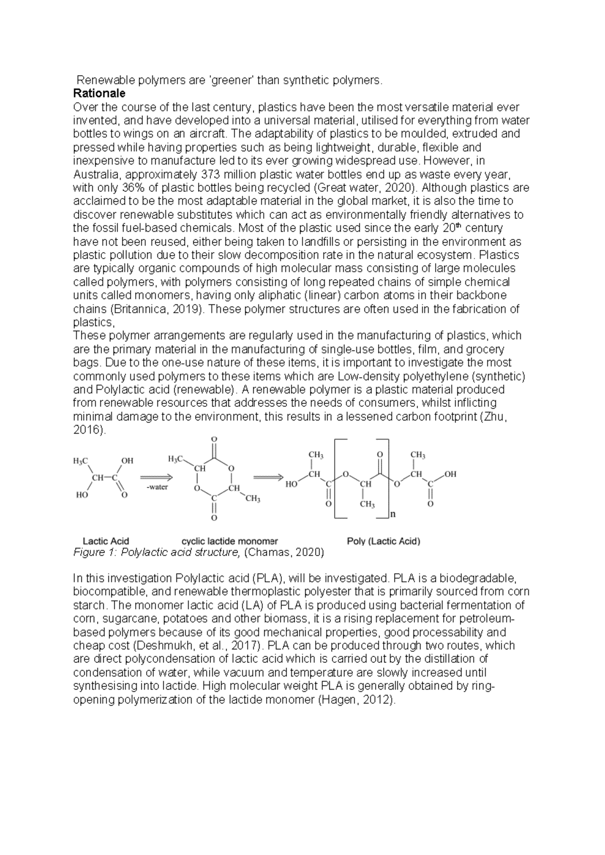 IA3 Chemistry Research Investigation - Renewable polymers are ‘greener ...