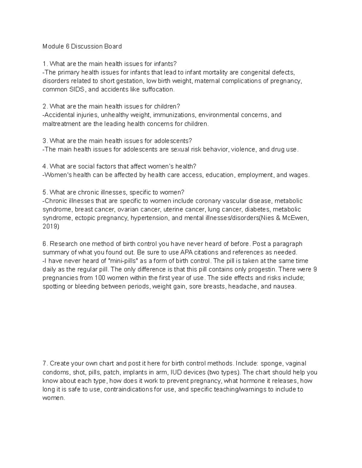 NUR 4360 Module 6 Discussion Board - NUR 4360 - Studocu