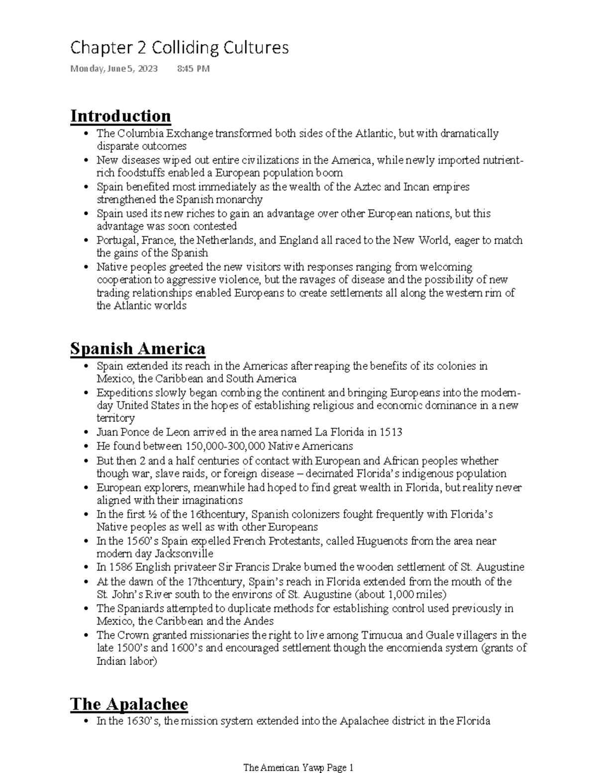 Chapter 2 colliding cultures - Introduction The Columbia Exchange ...