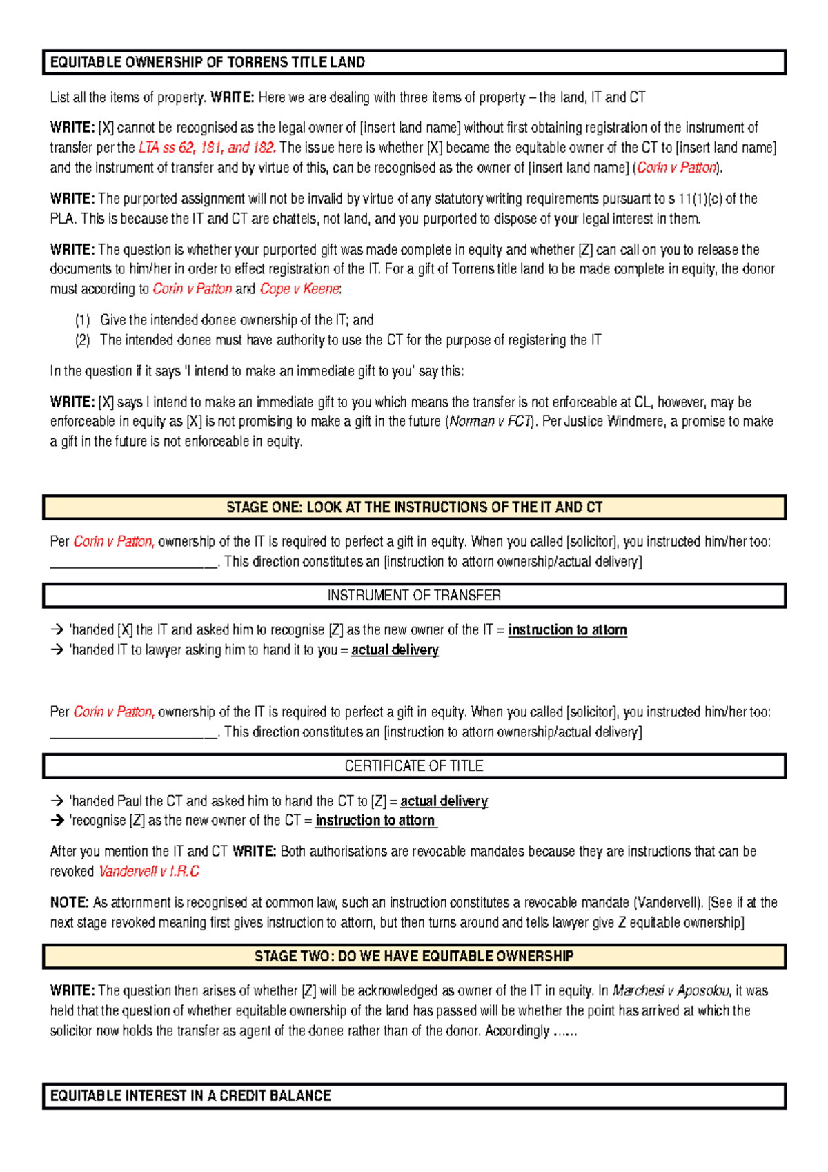 Assignment + Releases ( Gifts IN Equity) - EQUITABLE OWNERSHIP OF ...