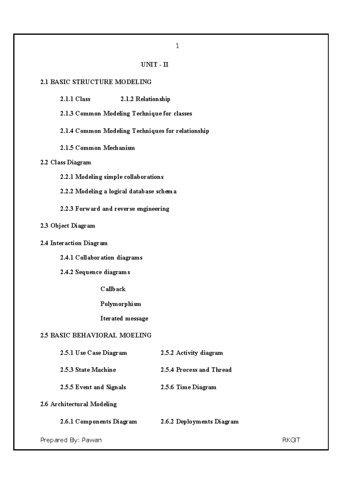 Unit ii oop - Notes - 1 Prepared By: Pawan RKGIT UNIT - II 2 BASIC ...