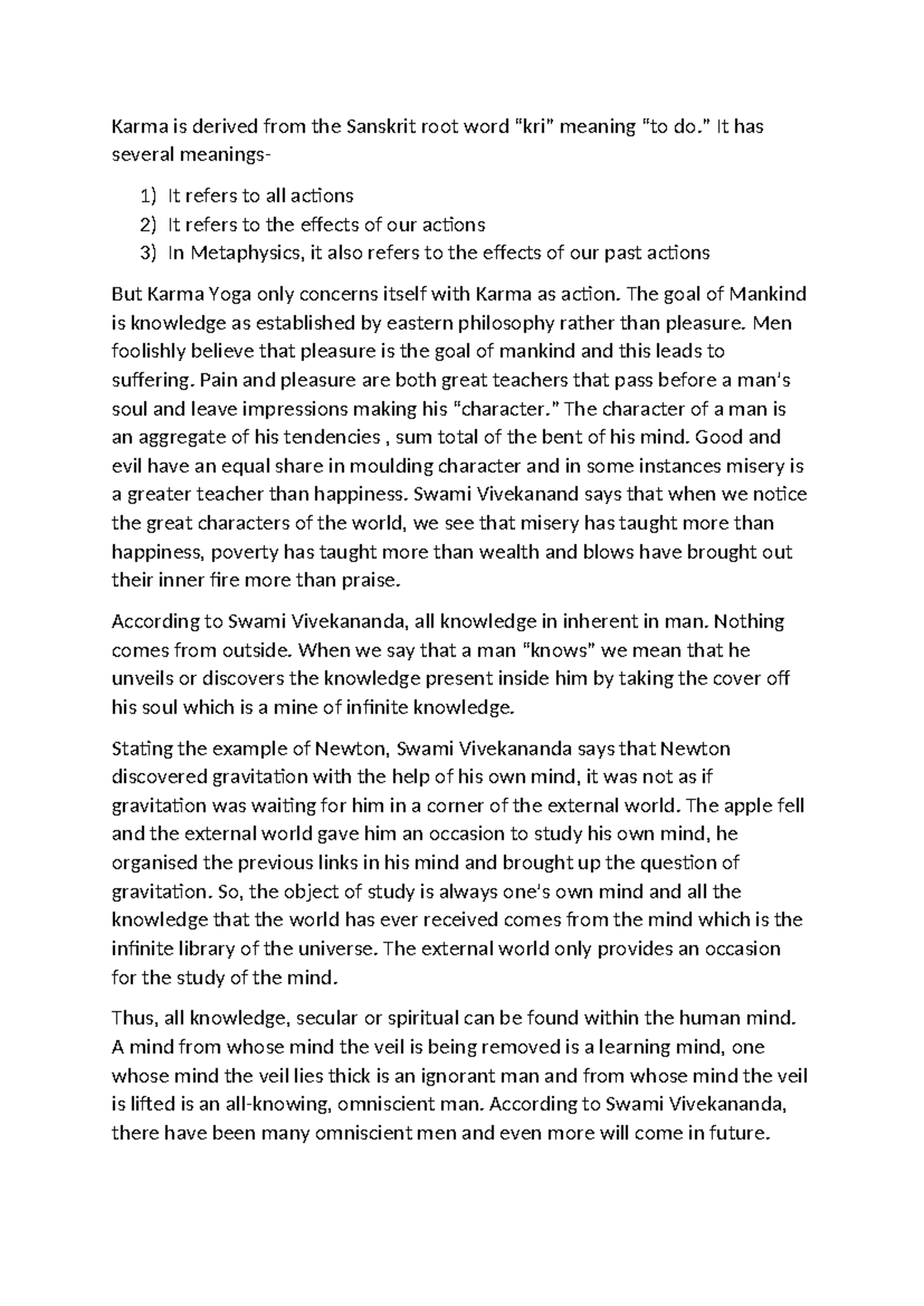 Karma YOGA Explanation - Karma is derived from the Sanskrit root word ...