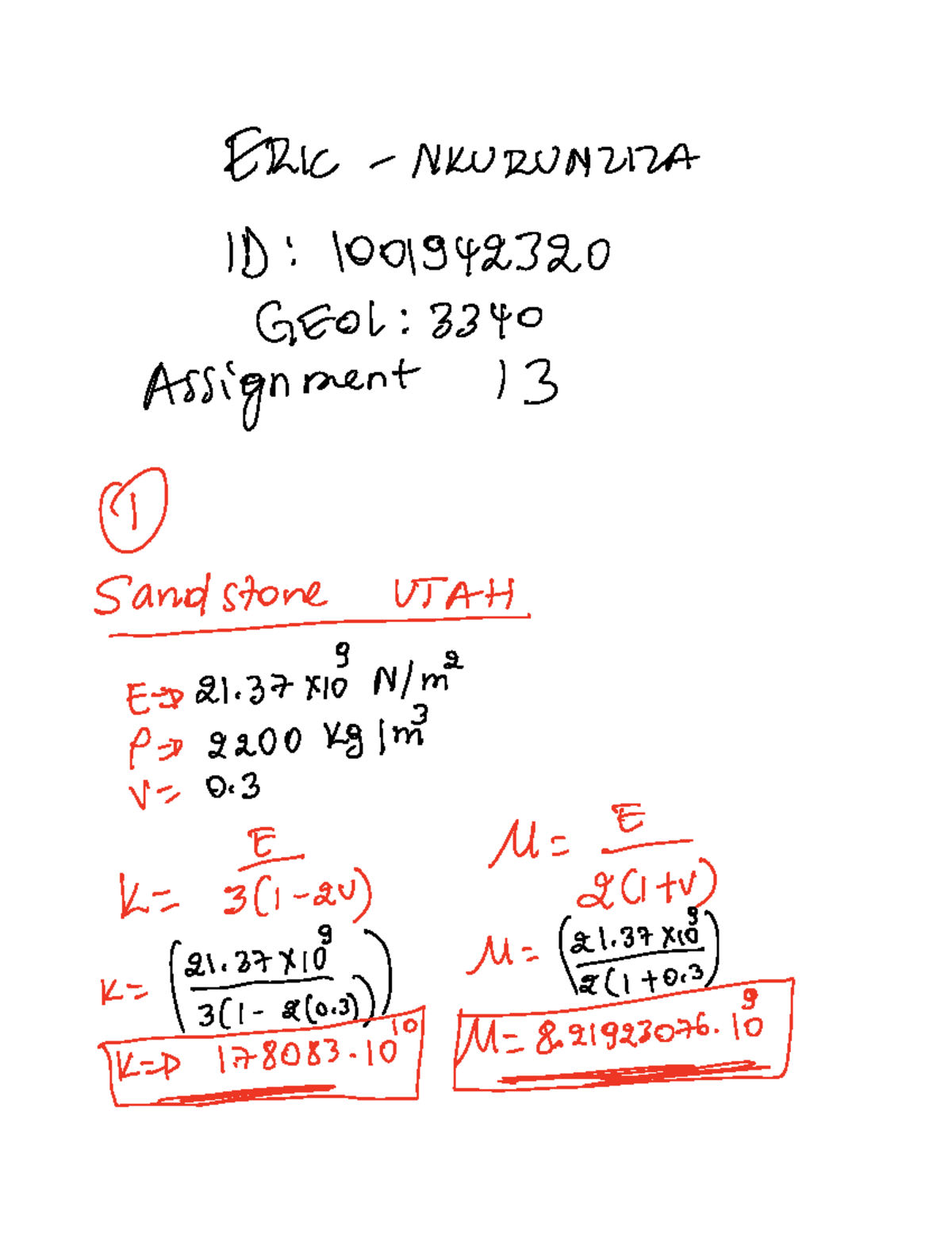 Assignment 13 Answer - N/A - ERIC NKURUNZIZA ID 1001942320 GEOL 3340 ...