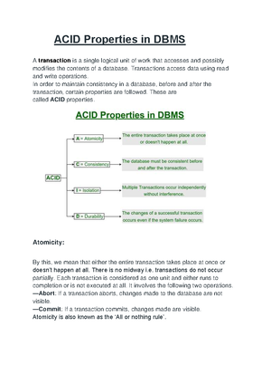 ACID Properties in DBMS - Transactions access data using read and write ...