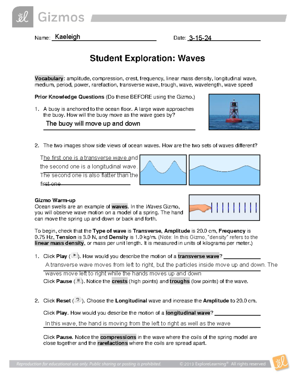Kami Export - Kaeleigh Wooten - Waves SE Adv - Name: Date: Student ...