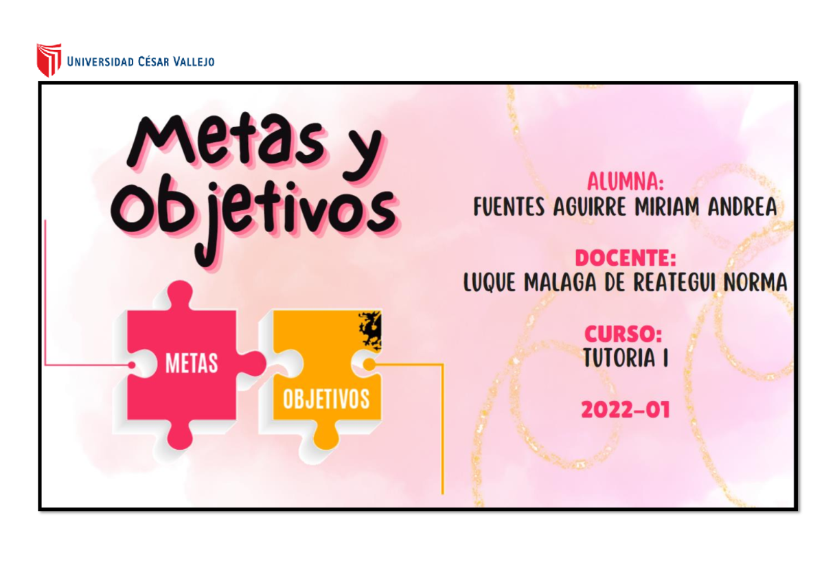 Matriz DE Metas Y Objetivos Tutoria I Final 30 - Matriz de Metas ...