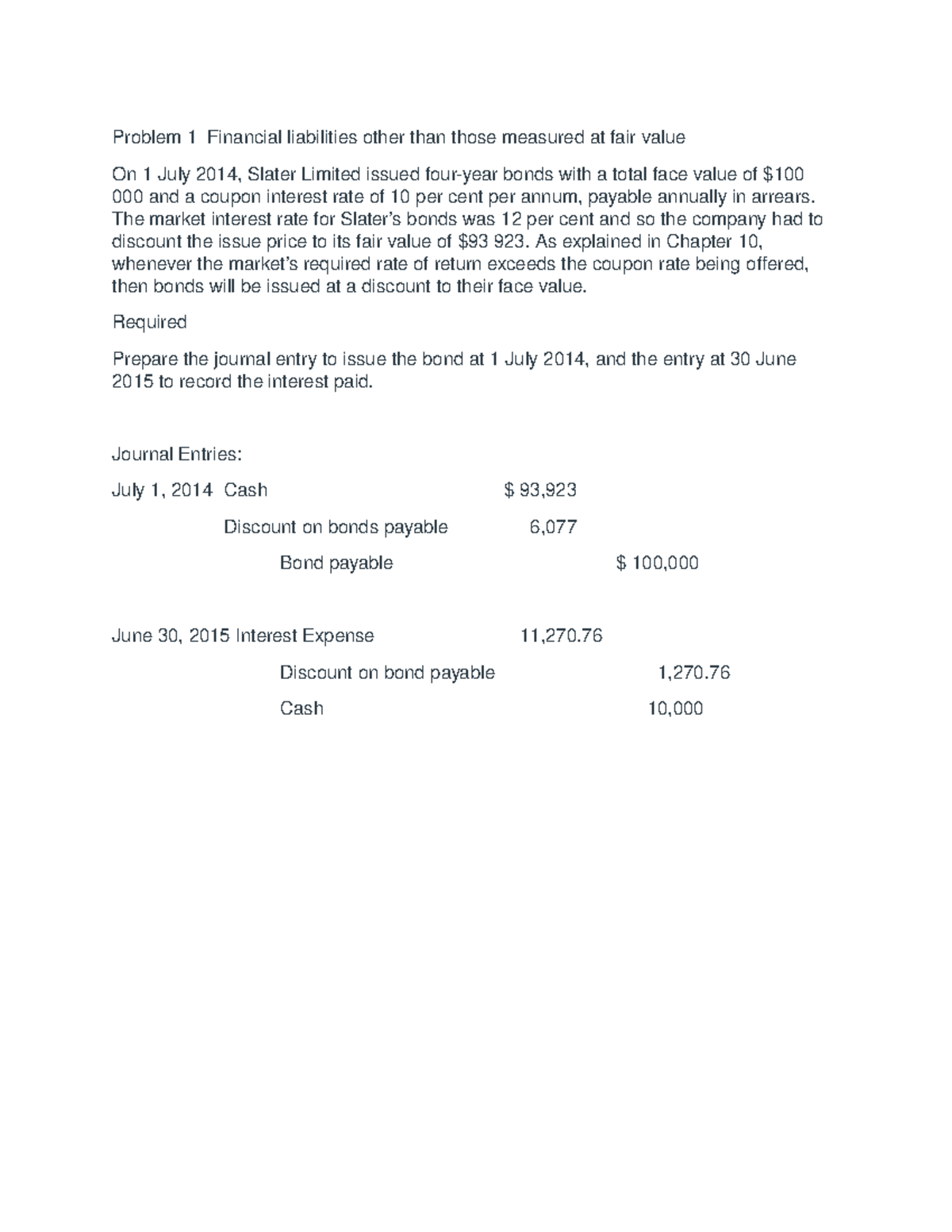 Problem 1 and 2 - Intermediate accounting - Problem 1 Financial ...
