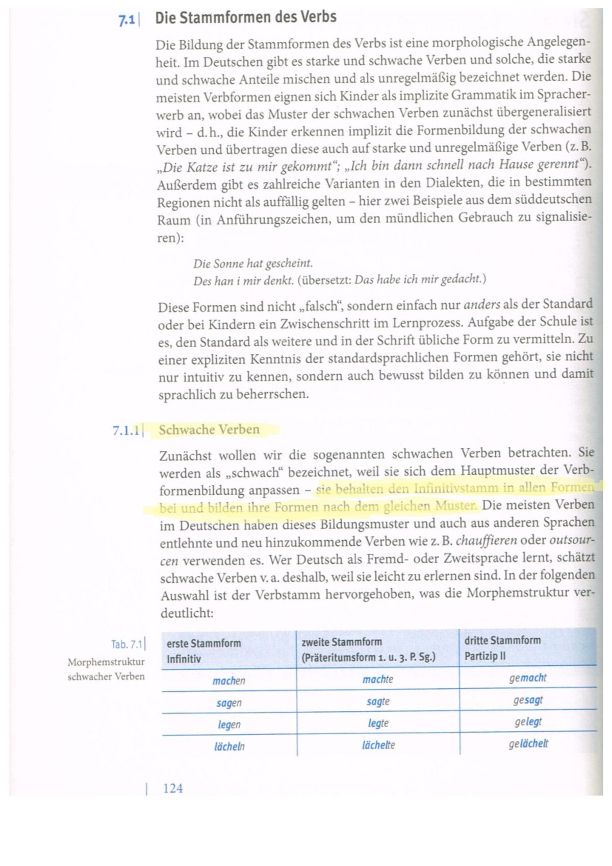 M&S - 1 - Notki - 7 Die Stammformen des Verbs Die Bildung der ...