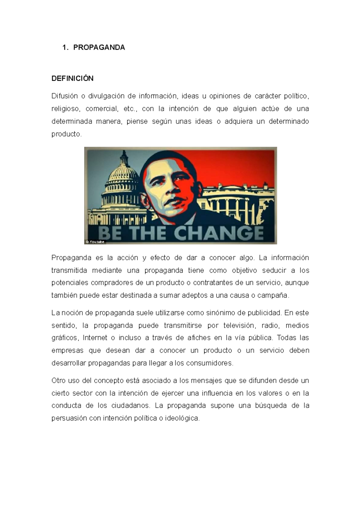 Propaganda introducción - 1. PROPAGANDA DEFINICIÓN Difusión o ...