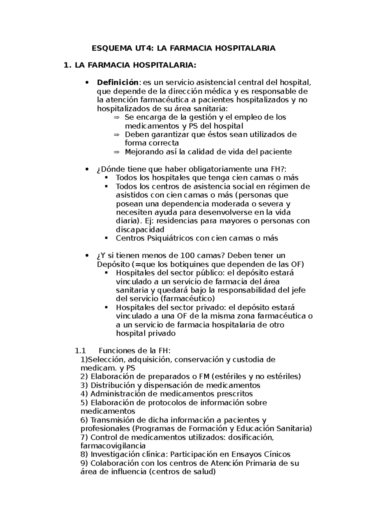 Esquema UT4 DPF - Resumen Dispensación de Farmacia - ESQUEMA UT4: LA ...