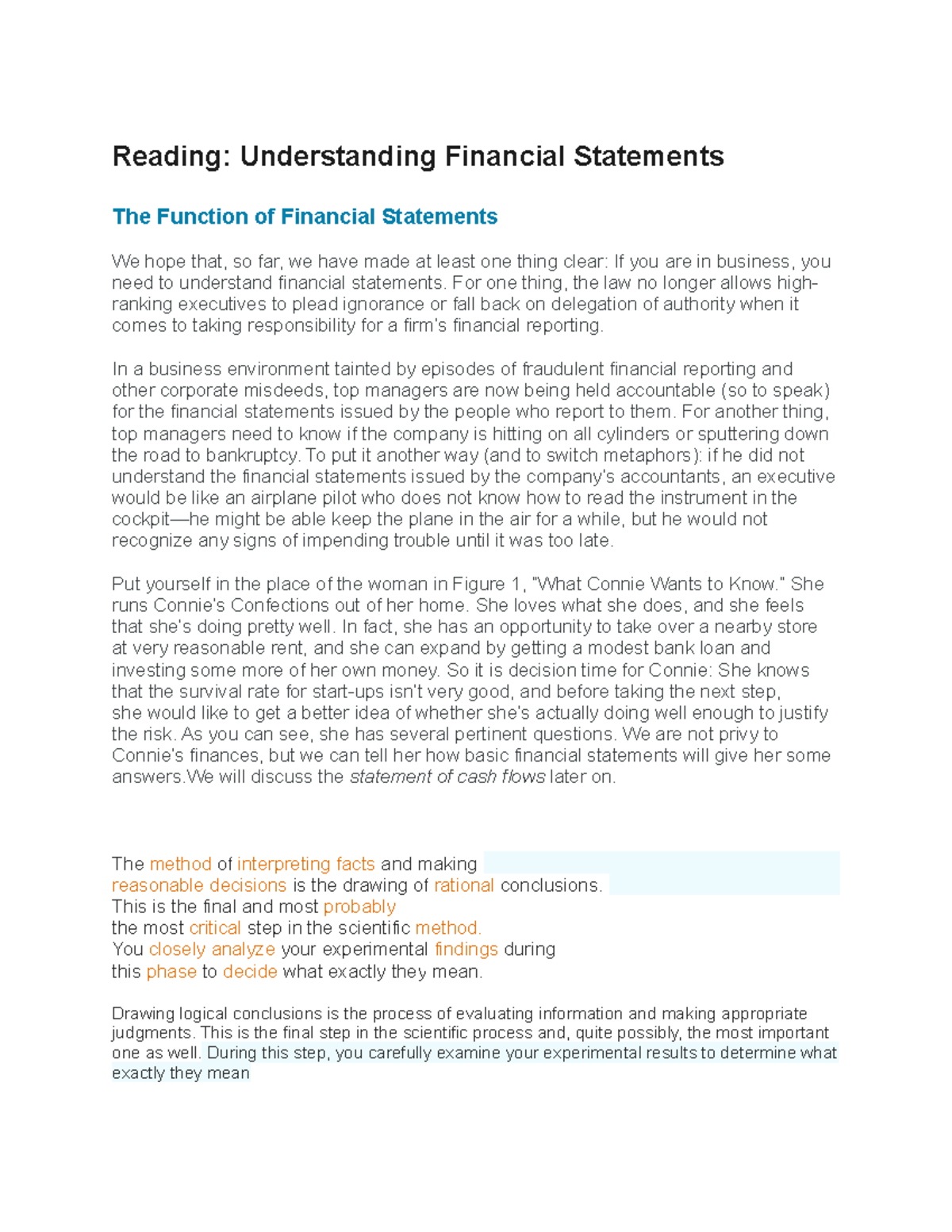 Abm - concept notes - Reading: Understanding Financial Statements The ...