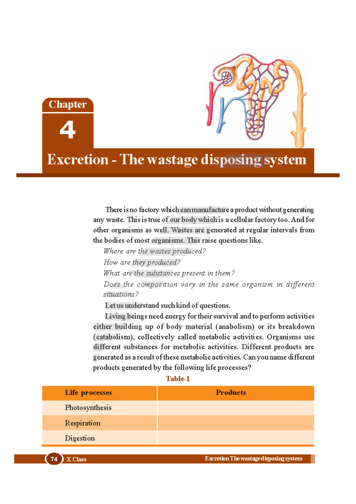 10th Class-TS-EM-Biology-4-Excretion – The Wastage Disposing System ...