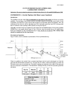 372-Lab1-manual - lab - CE 372 HYDROMECHANICS (2022 FALL) LABORATORY ...