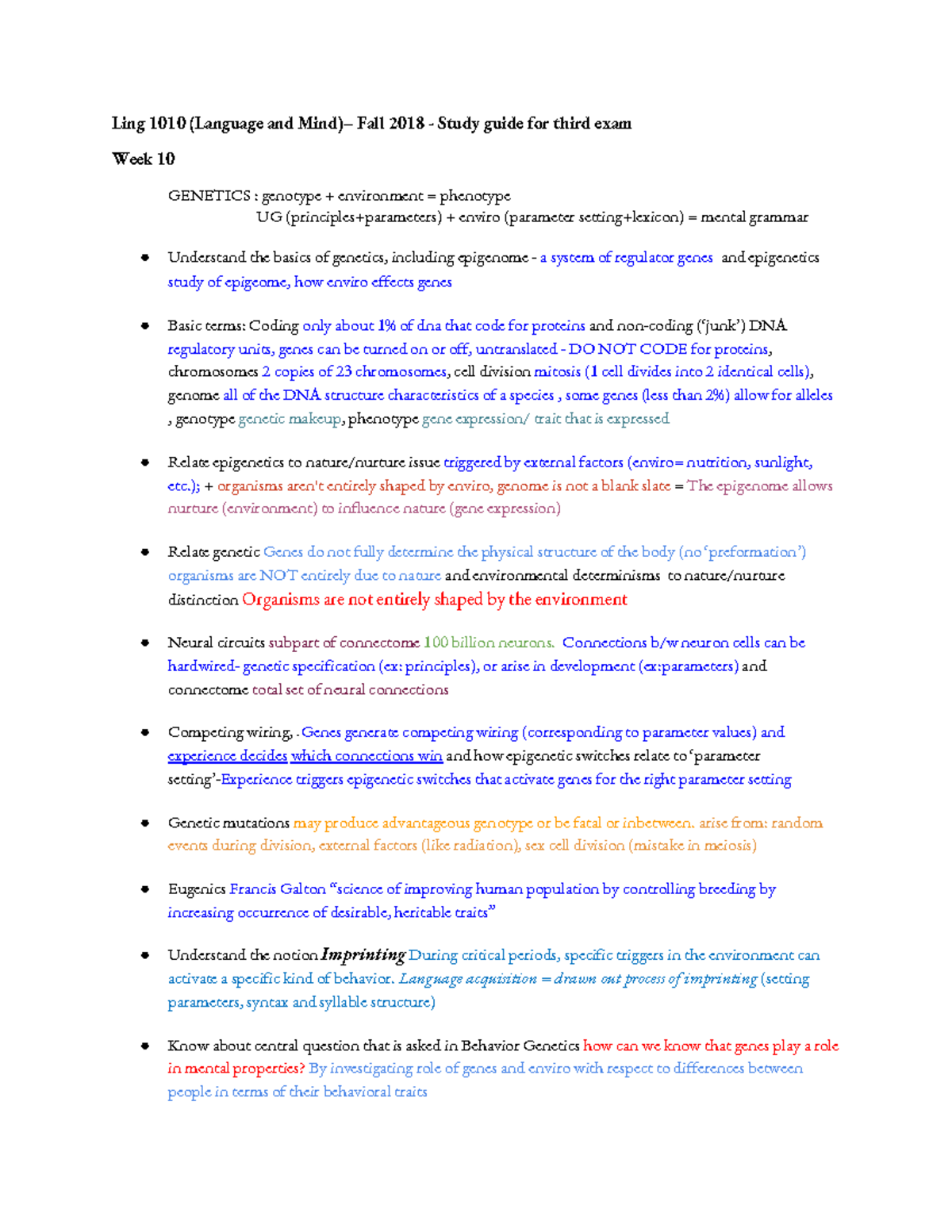 Ling 1010 (Language and Mind)– Fall 2018 - Study guide for third exam ...