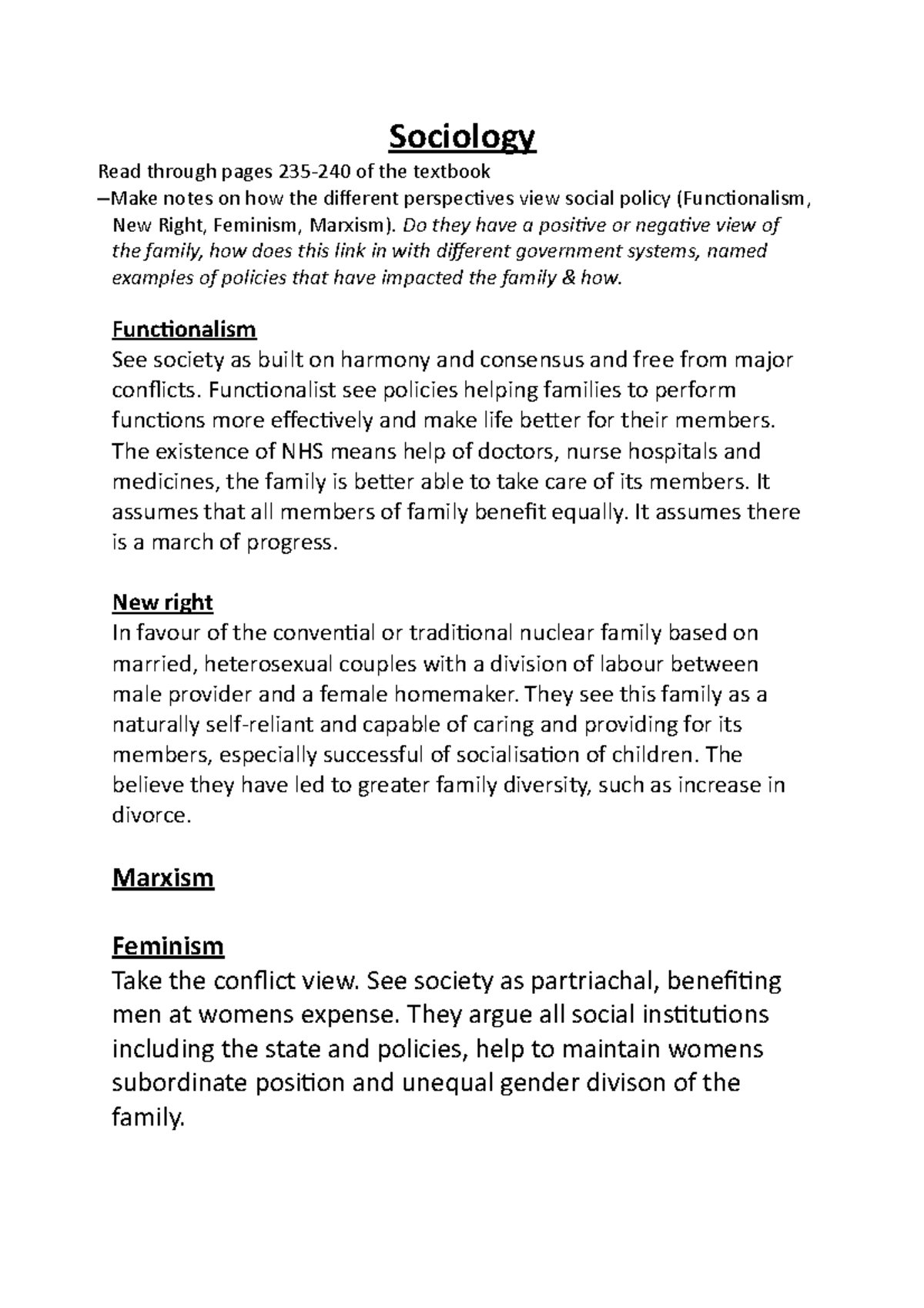 Sociology - Red book 1 - Sociology Read through pages 235-240 of the ...