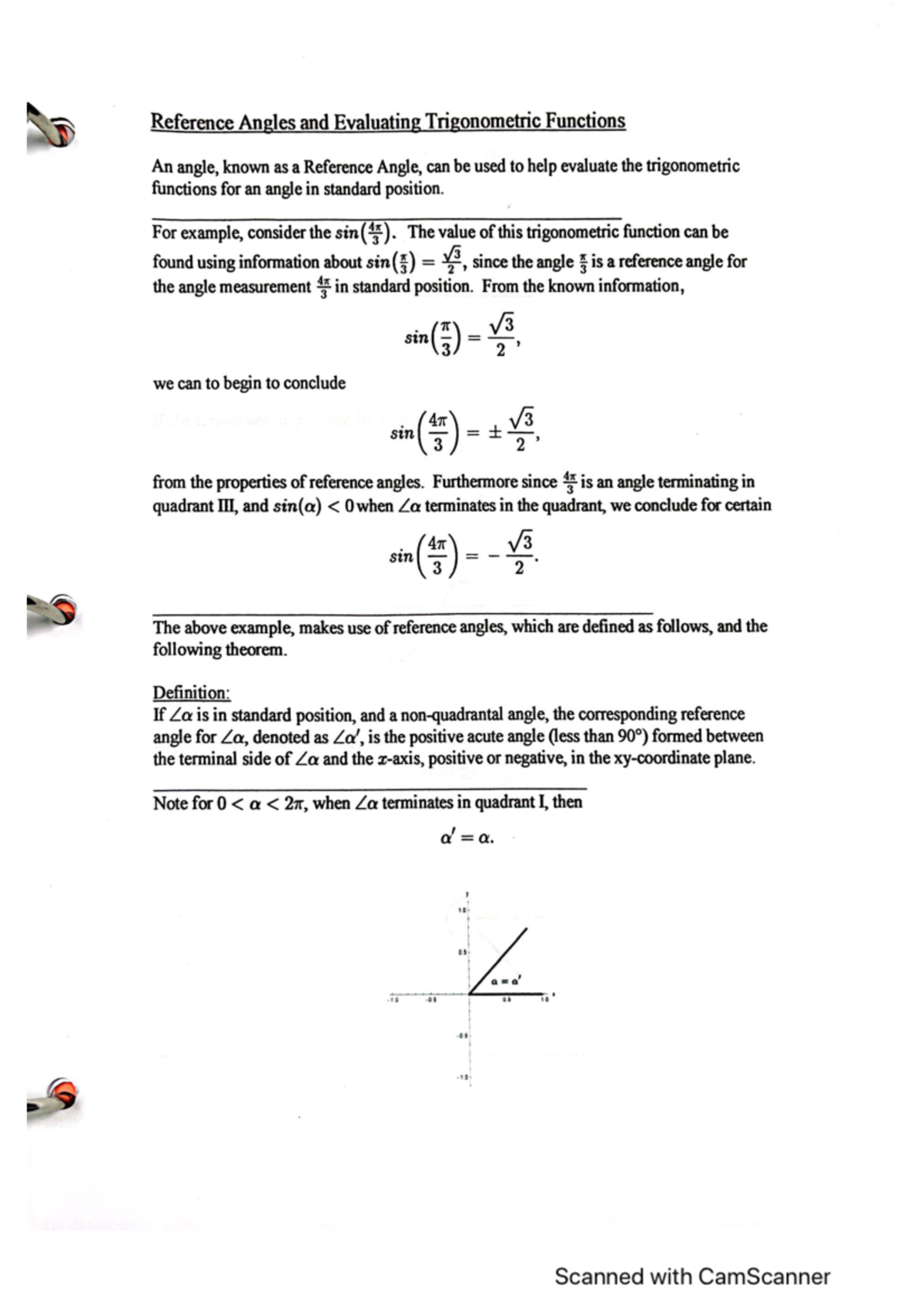 Math 132 Reference Angles - MATH 132 - Studocu