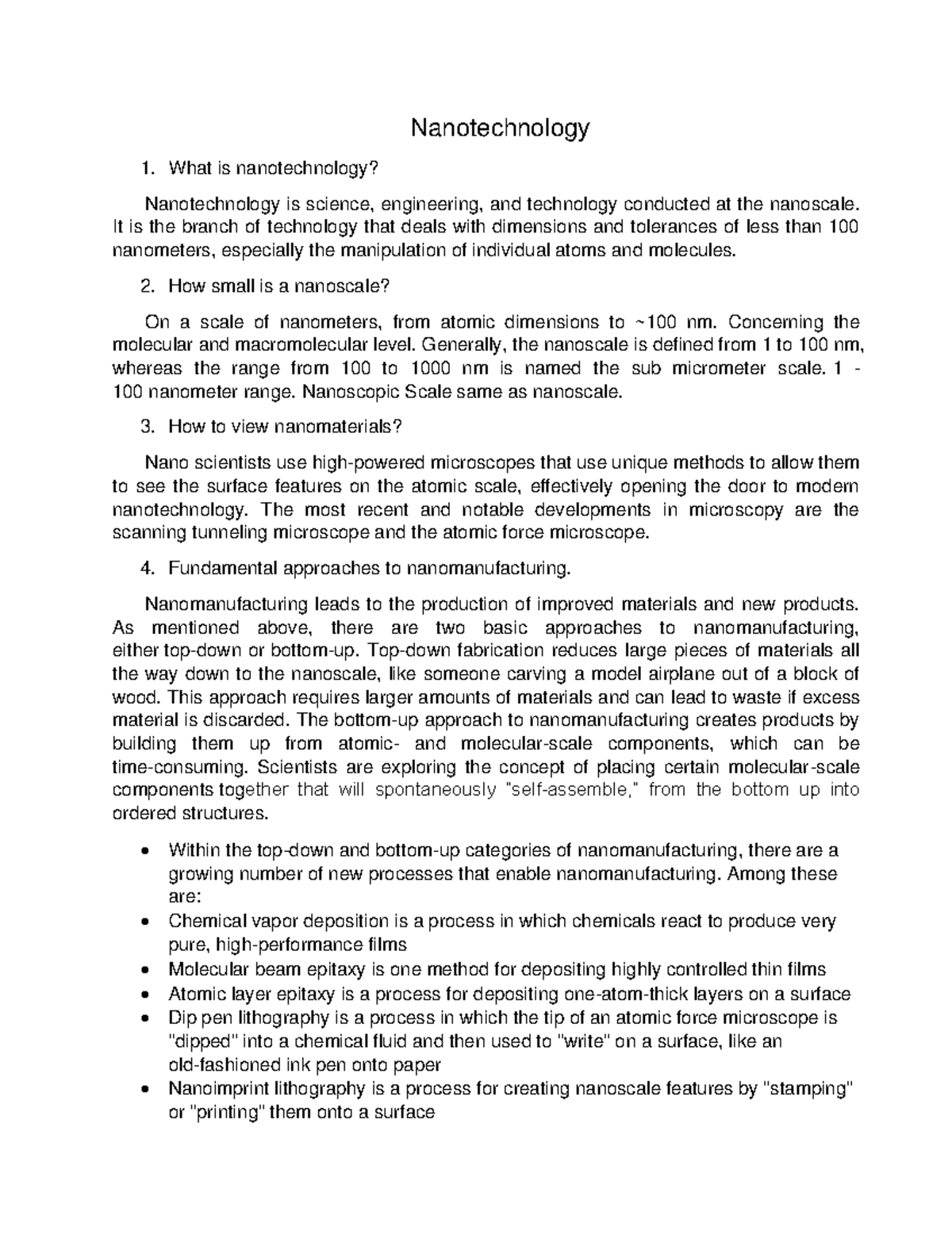 Nanotechnology - Nanotechnology What is nanotechnology? Nanotechnology ...