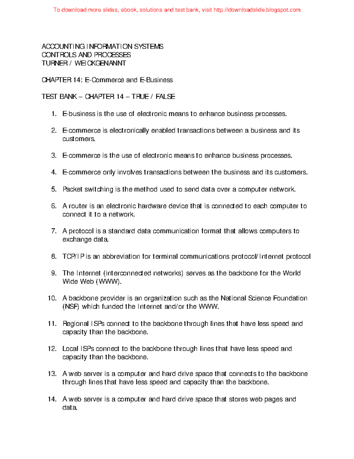 Ch14 - This test bank aims to enhance knowledge in accounting ...