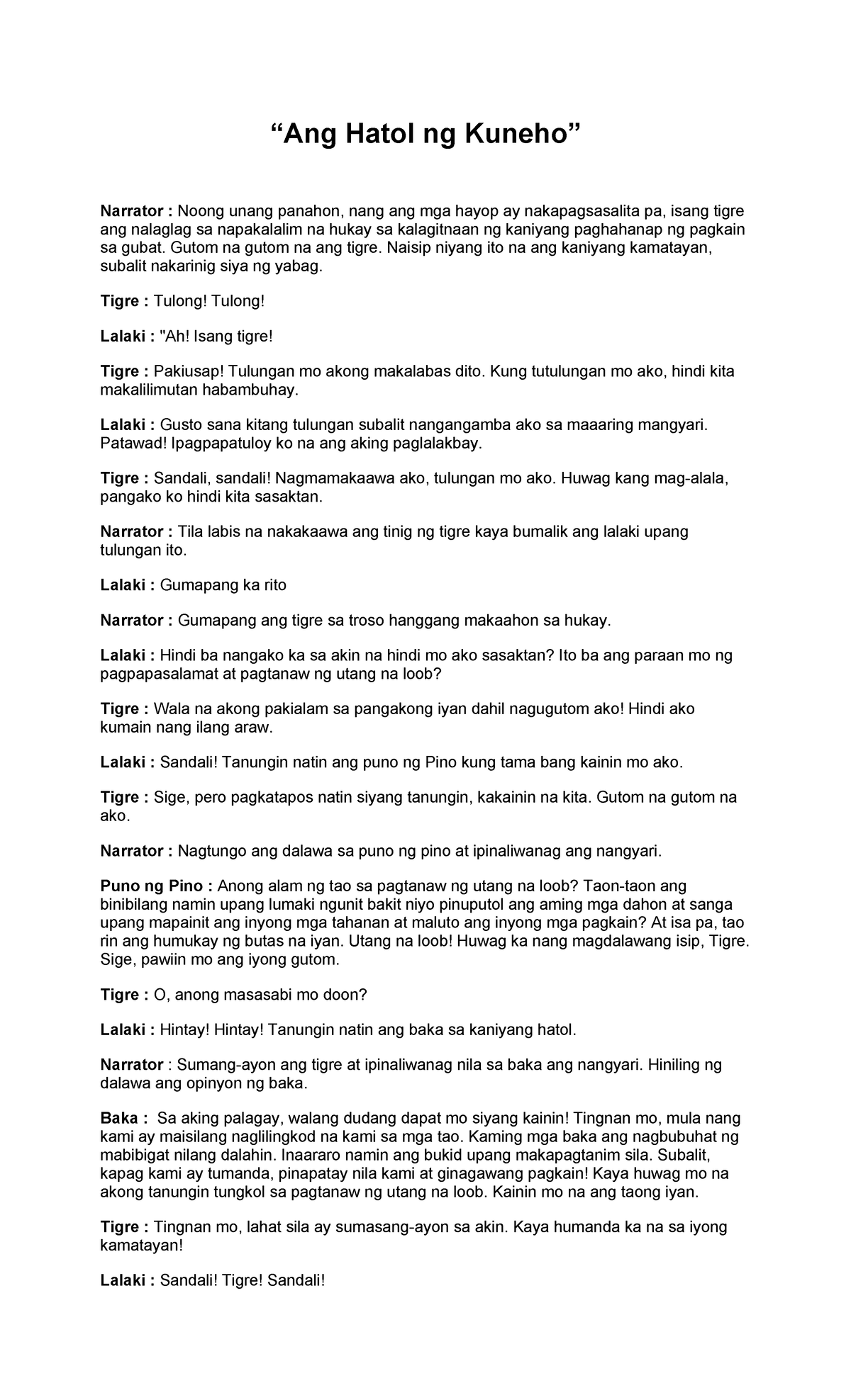 Ang Hatol ng Kuneho Group 2 - “Ang Hatol ng Kuneho” Narrator : Noong ...