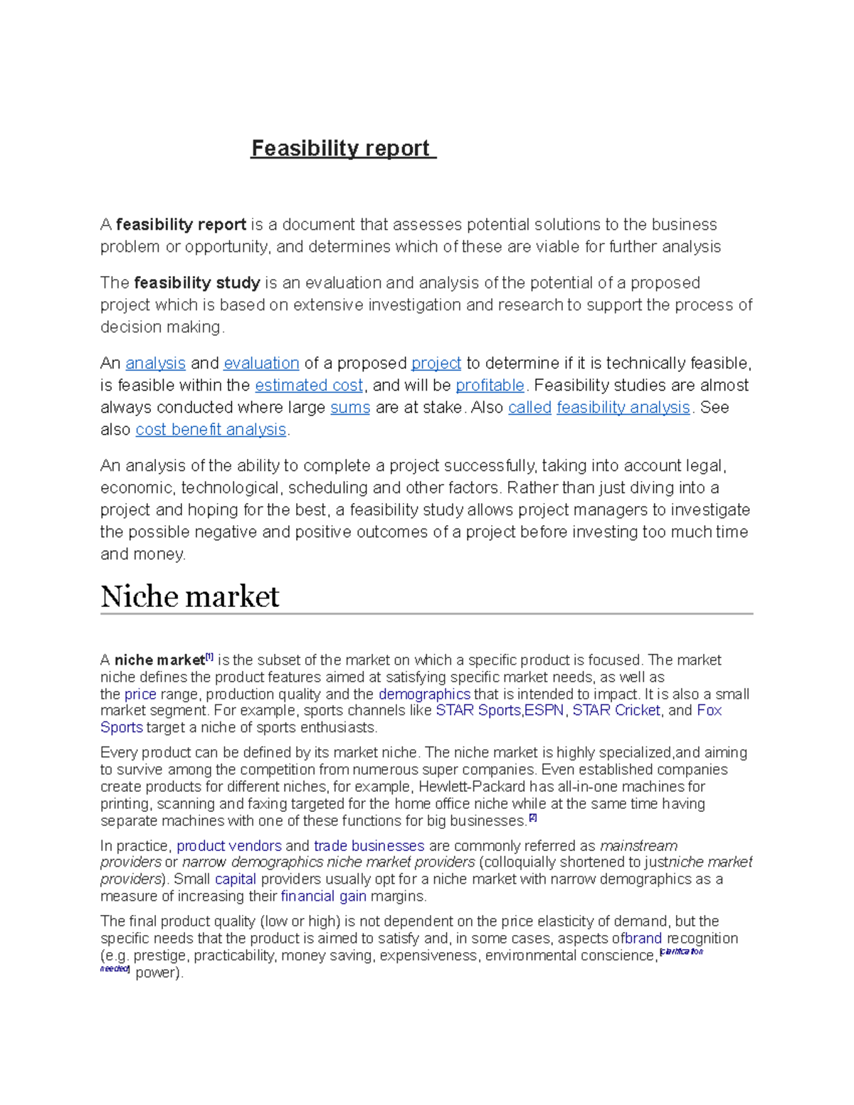 Feasibility report - Anjum Rao - Feasibility report A feasibility ...