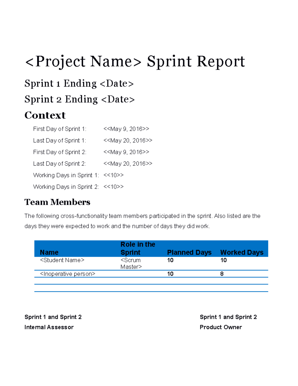 Sprint Summary Document Sample 2 - Sprint Report Sprint 1 Ending - Studocu