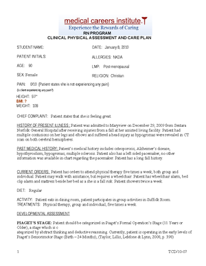 ECPI Clinical Report Sheet - ECPI University RN Program Shift Report ...