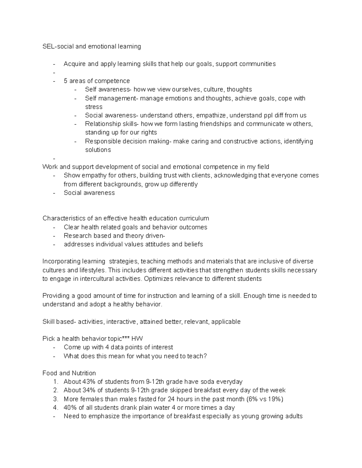 HPE - Current issue in teaching health class notes - SEL-social and ...