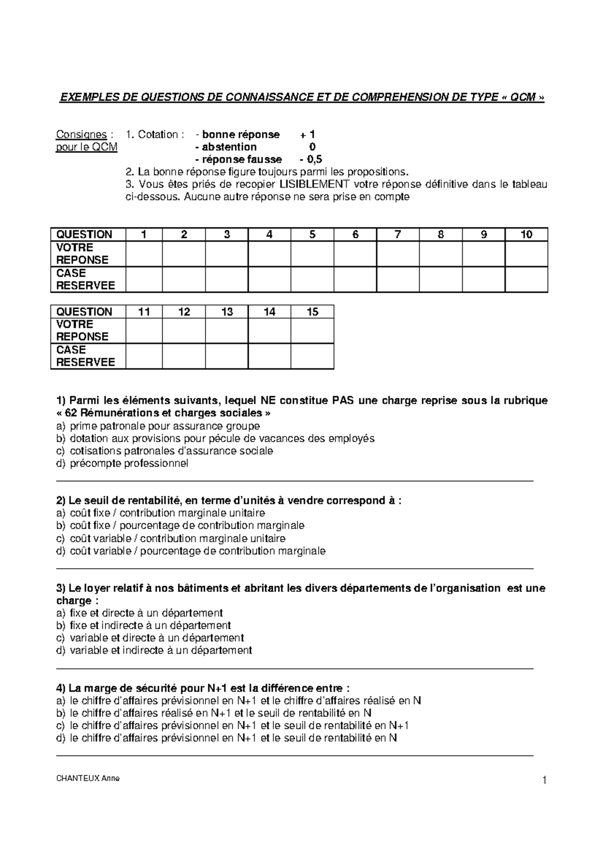 Exemples questions QCM - Comptabilité analytique et contrôle de gestion ...