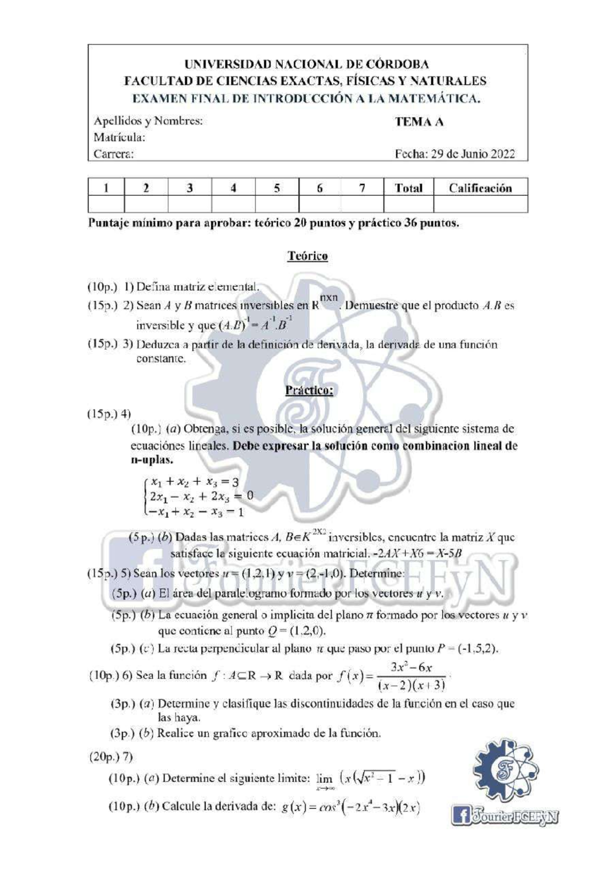 Final introduccion a la matematica 2022 - Introducción a la Matemática - Studocu