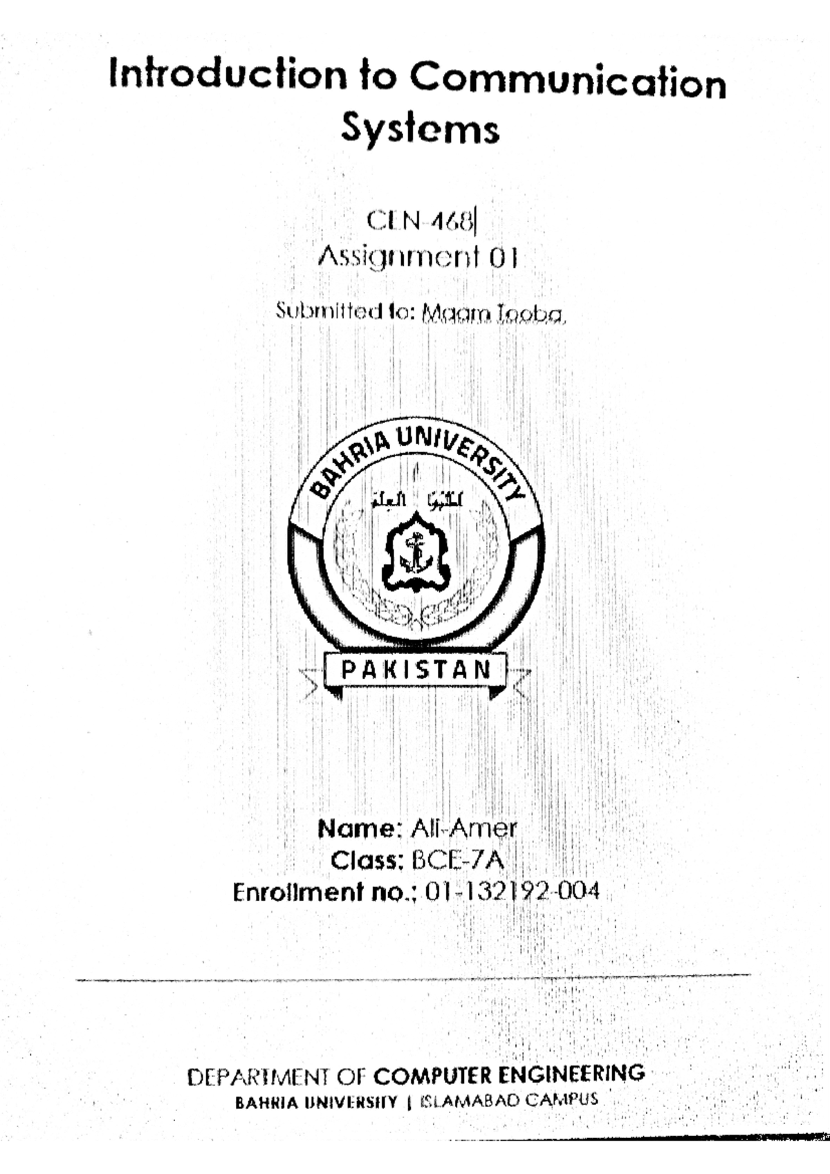 Assignment 1 ICS - jkkjhkjhkjhjkh - computer sciences - Riphah - Studocu