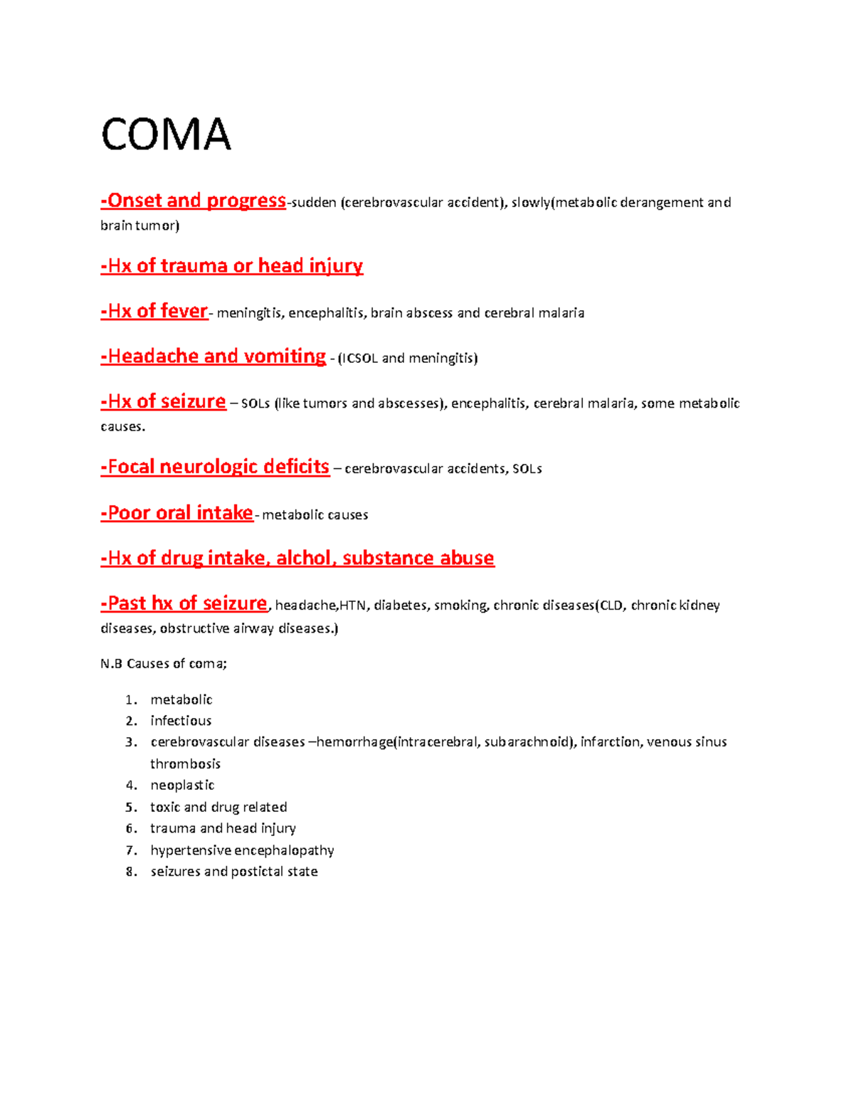 1.COMA - medicine - COMA -Onset and progress-sudden (cerebrovascular ...