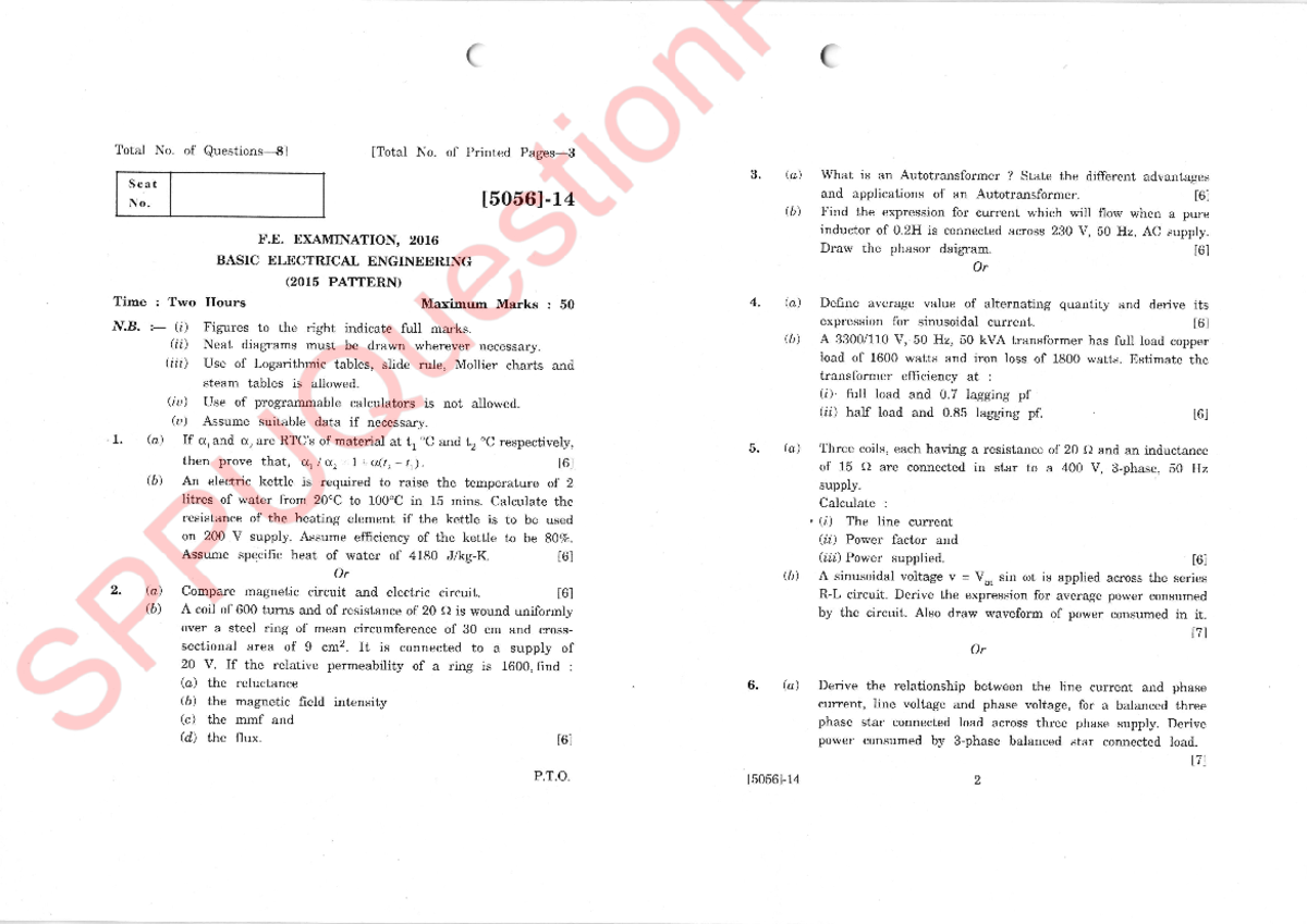 Be first-year-fe-engineering semester-2 2016 november basic-electrical ...