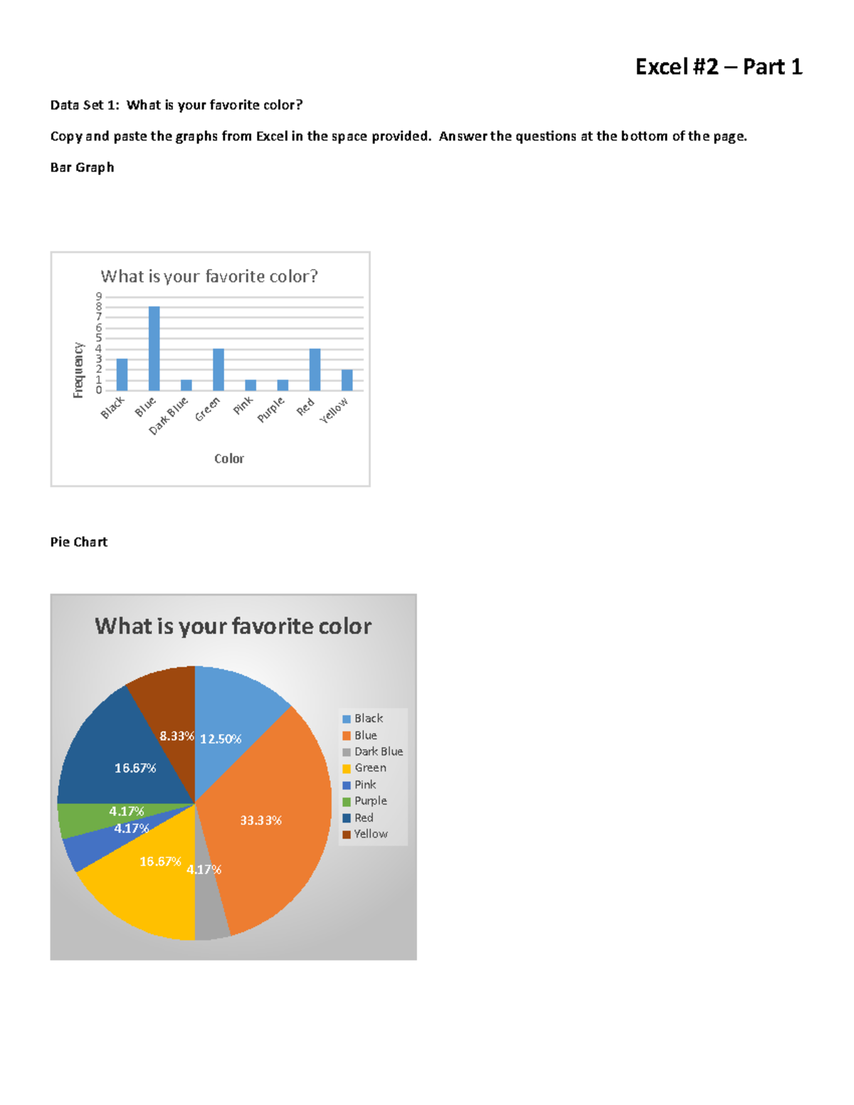 Excel Assignment #2 - xxoefhf - Excel #2 – Part 1 Data Set 1: What is ...