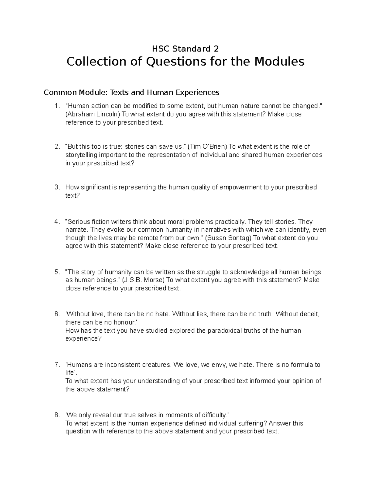 HSC Standard 2 Modules Questions - HSC Standard 2 Collection of ...