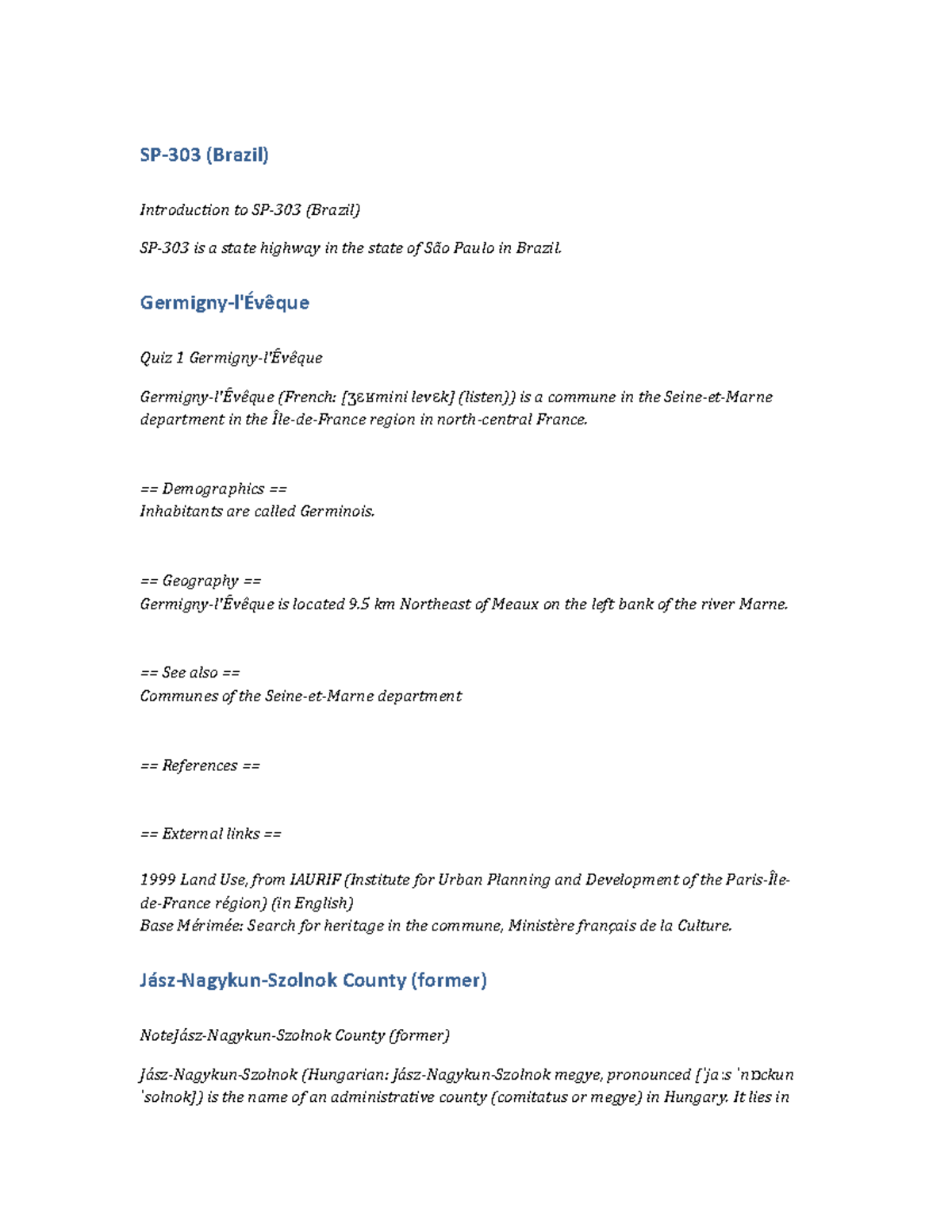 PSY167 Essay SP-303 (Brazil) - SP-303 (Brazil) Introduction to SP-303 ...