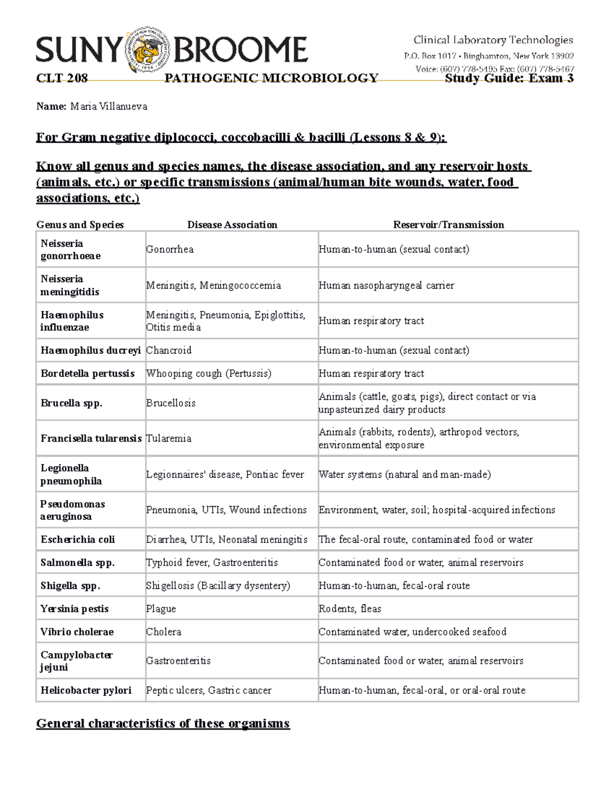 CLT 208 Exam 3 Study Guide updated 2023 - CLT 208 PATHOGENIC ...