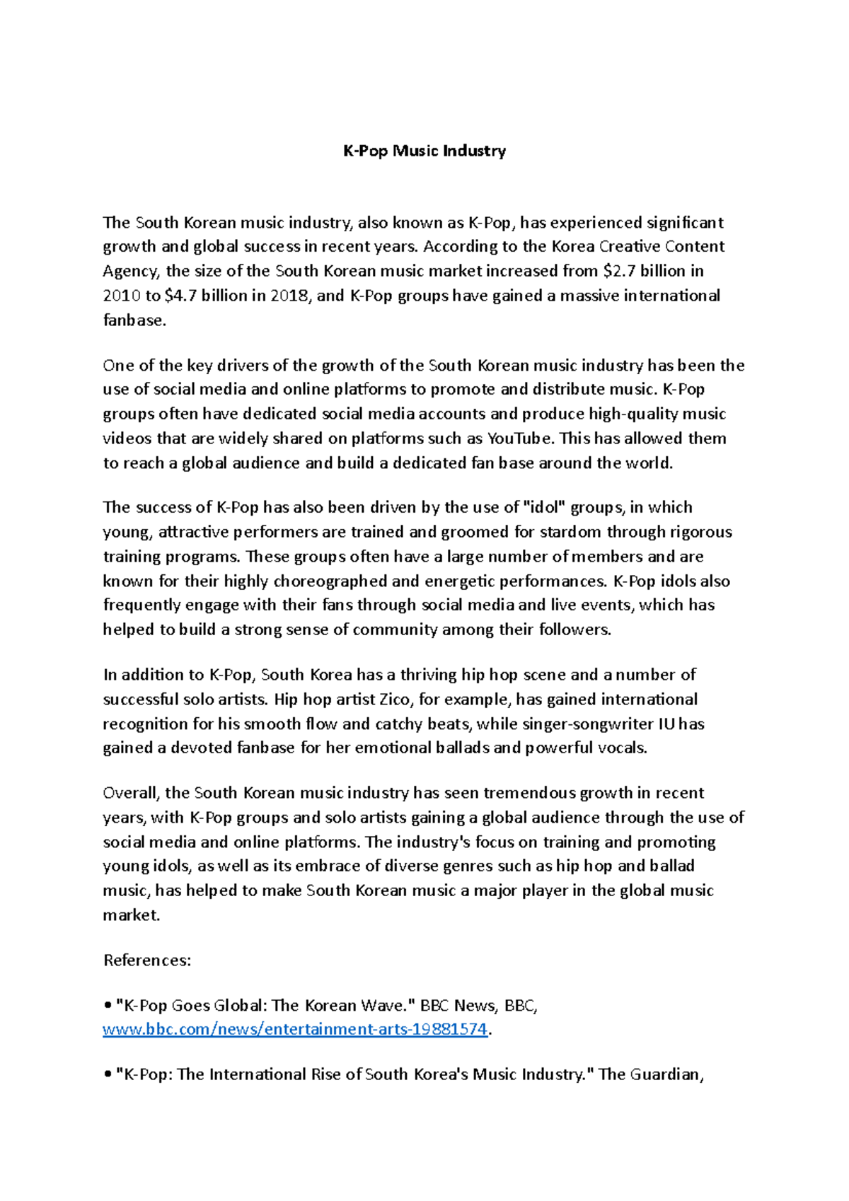 Kpop musi industry - kpop - K-Pop Music Industry The South Korean music ...