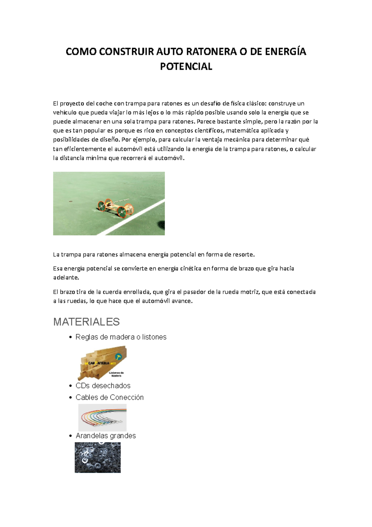 Auto ratonera - Apuntes - COMO CONSTRUIR AUTO RATONERA O DE ENERGÍA ...