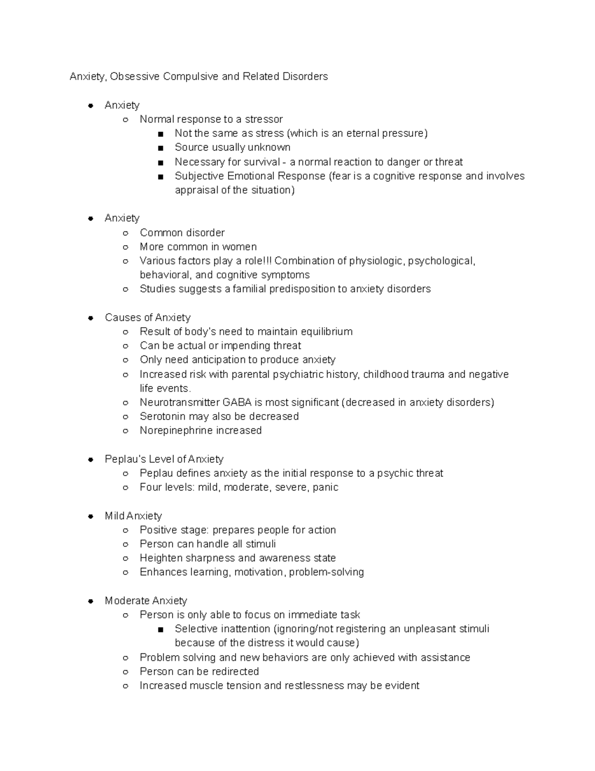 Anxiety, Obsessive Compulsive and Related Disorders - Neurotransmitter ...