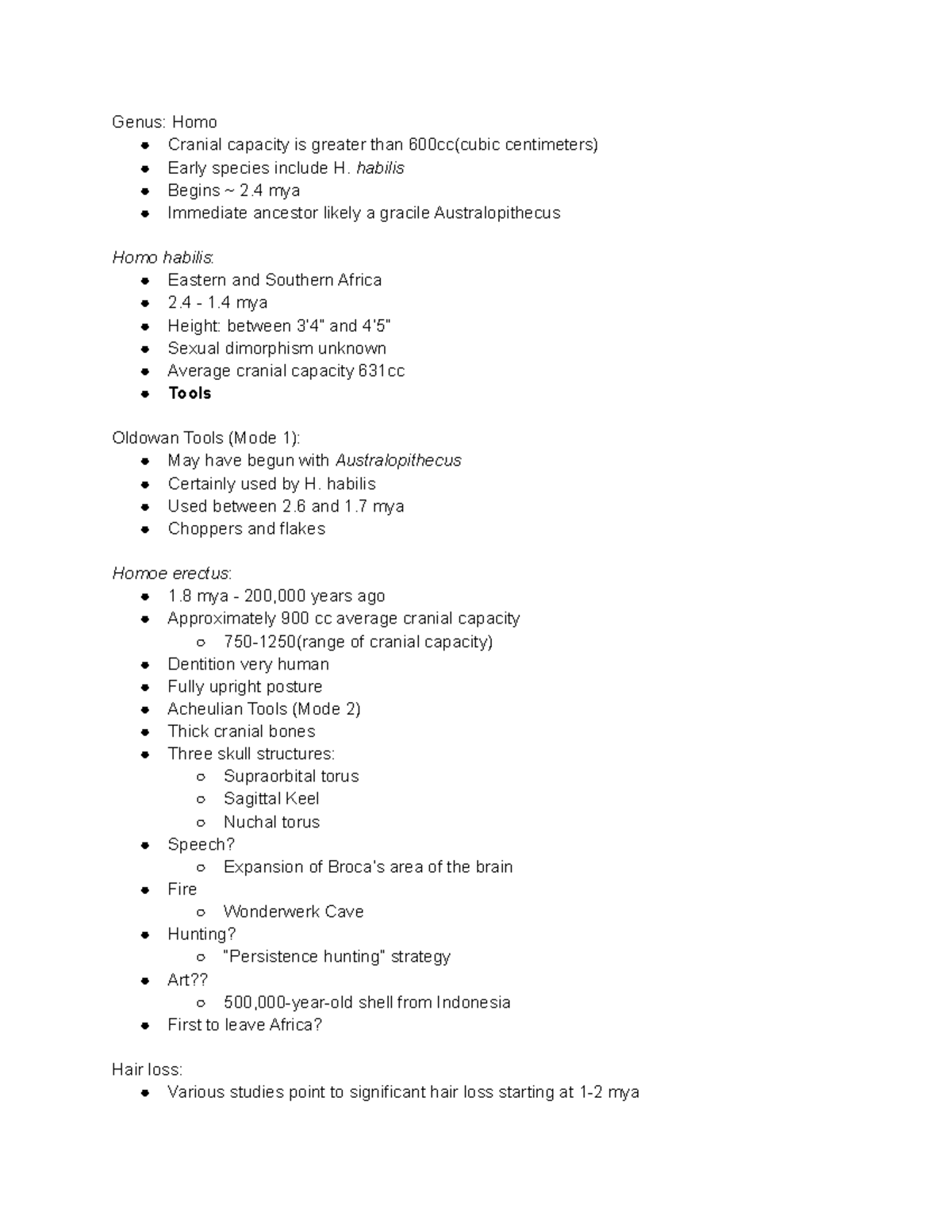 Chapter 10 First Humans - Genus: Homo Cranial capacity is greater than ...