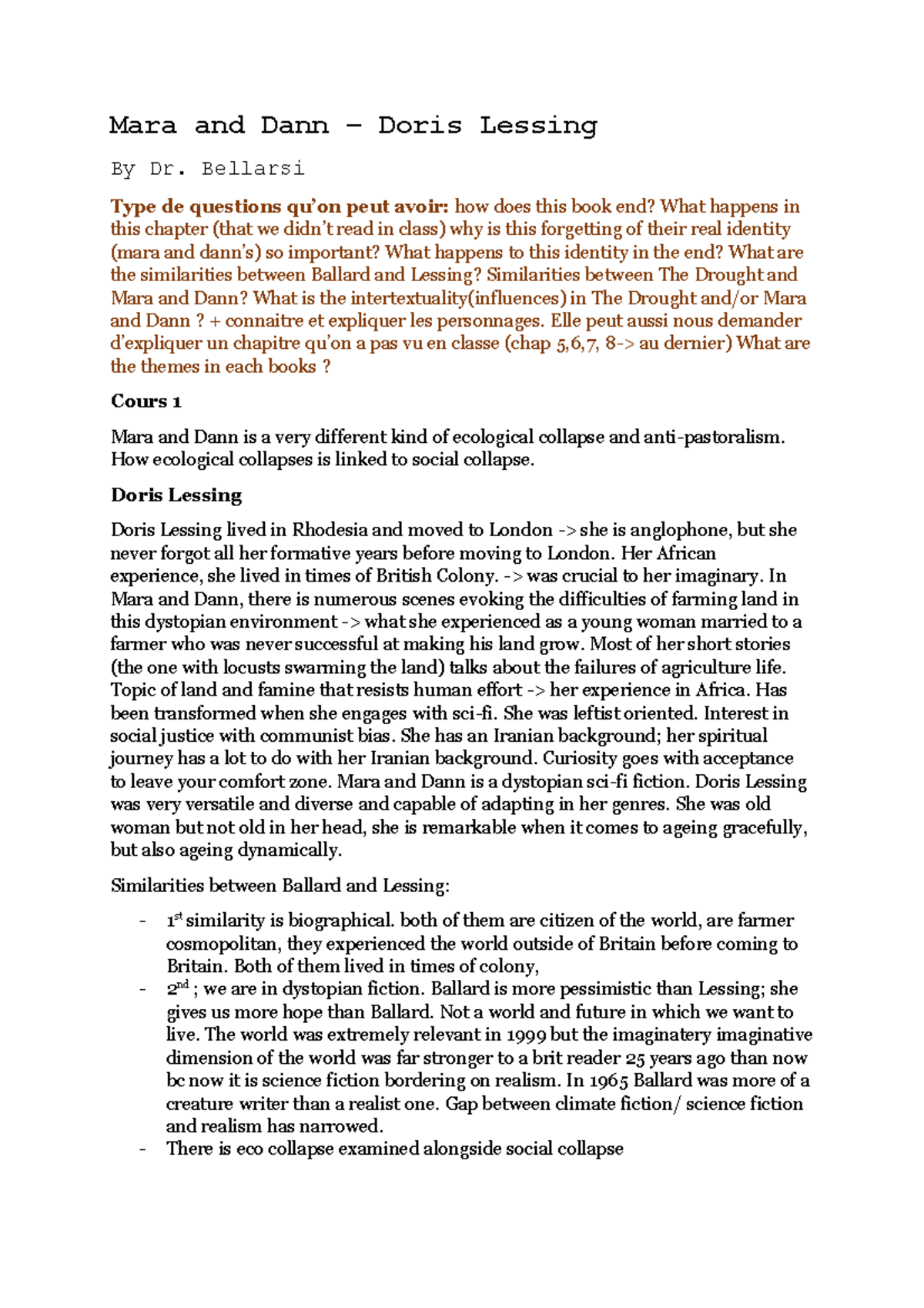 "Mara and Dann" Analysis - Mara and Dann – Doris Lessing By Dr ...