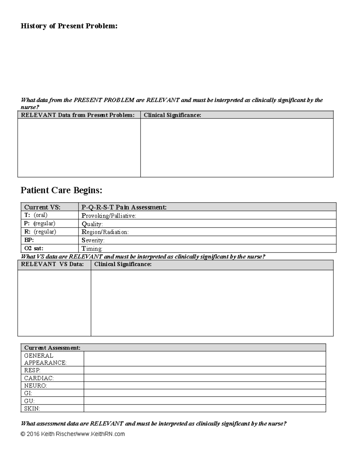 Template-Reverse Case Study-1 - History of Present Problem: What data ...