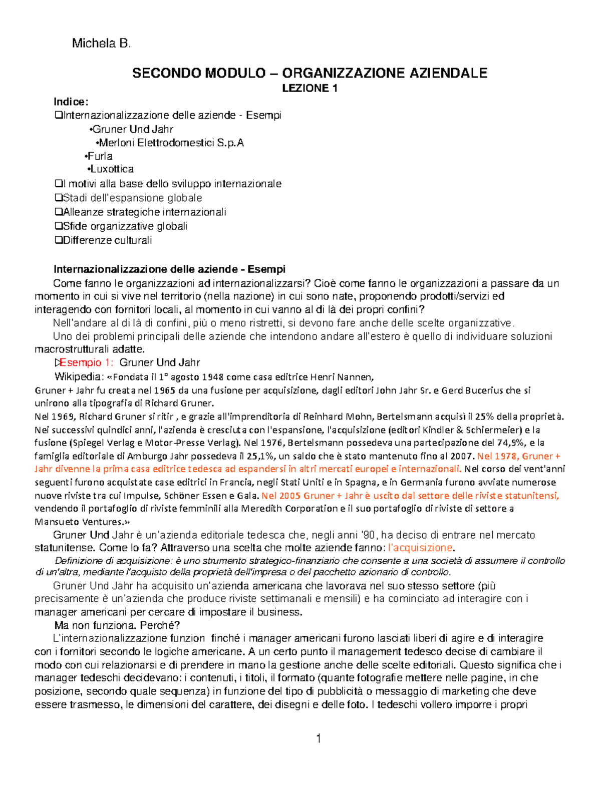 Organizzazione Aziendale - 2° modulo - Warning: TT: undefined function: 32 Warning: TT ...