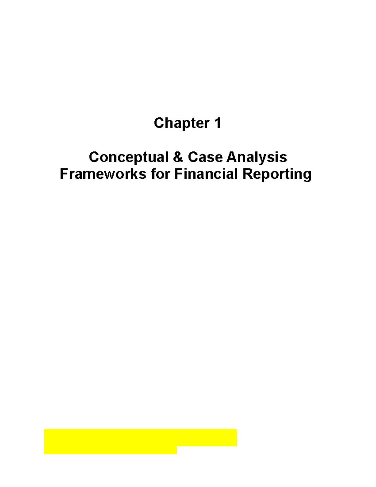 Chapter 1 - Conceptual & Case Analysis Frameworks for Financial ...